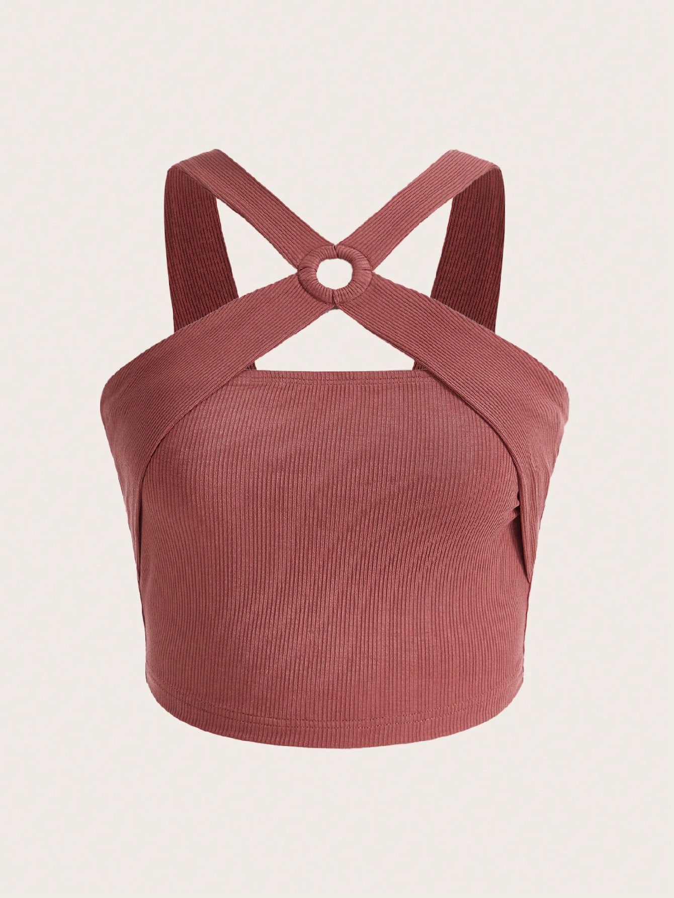 SHEINNeu Solid Ring Linked Wide Strap Top | SHEIN USA