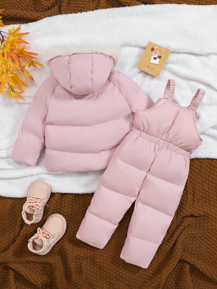SHEIN Baby Girl Cute Hooded Woven Baby Girl Set | SHEIN UK