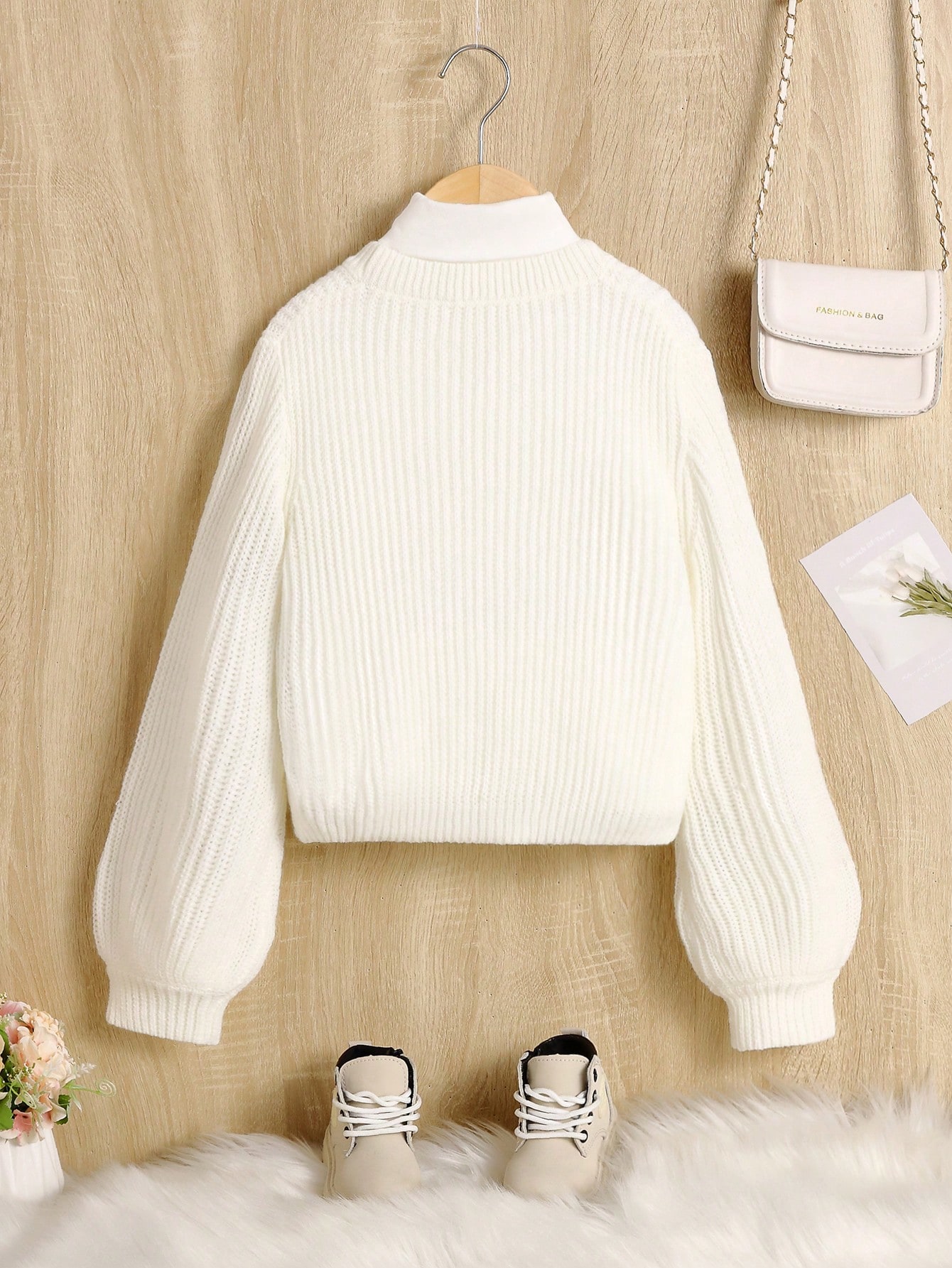 SHEIN Tween Girl Ribbed Knit Cardigan Without Tee | SHEIN UK