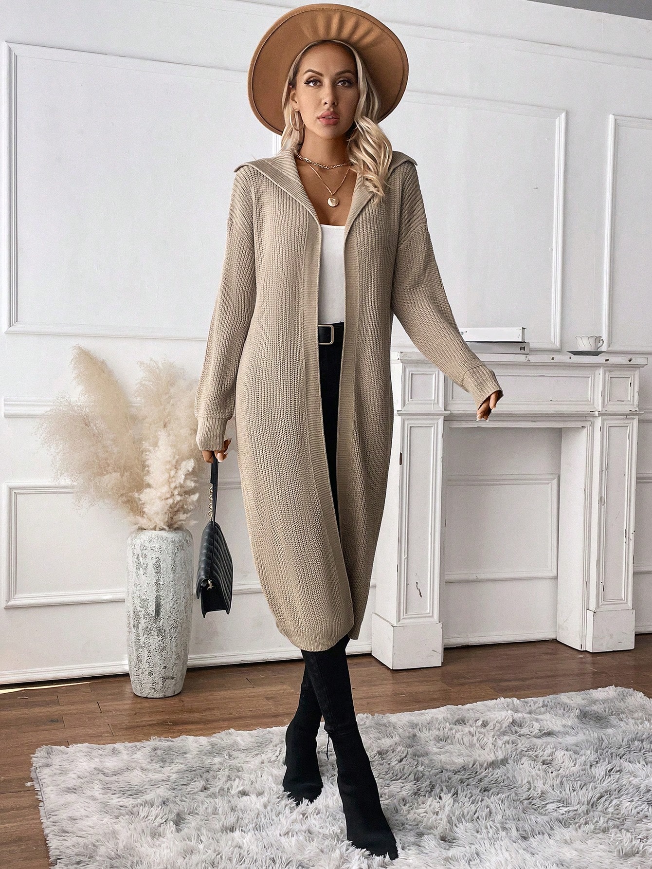 SHEIN LUNE Drop Shoulder Duster Cardigan | SHEIN USA