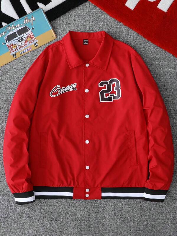 Manfinity Sporsity Men Letter Graphic Striped Trim Drop Shoulder ...