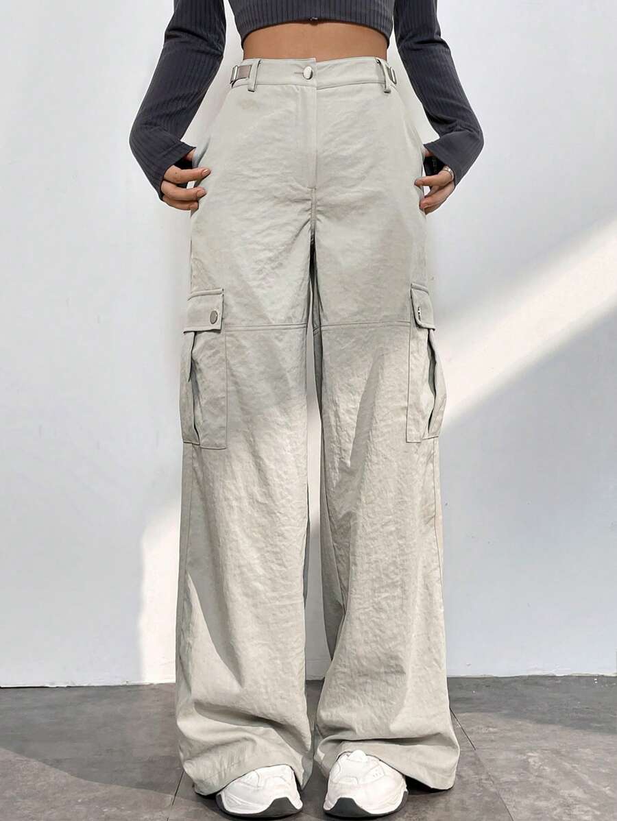 SHEIN EZwear Flap Pocket Side Cargo Pants | SHEIN USA