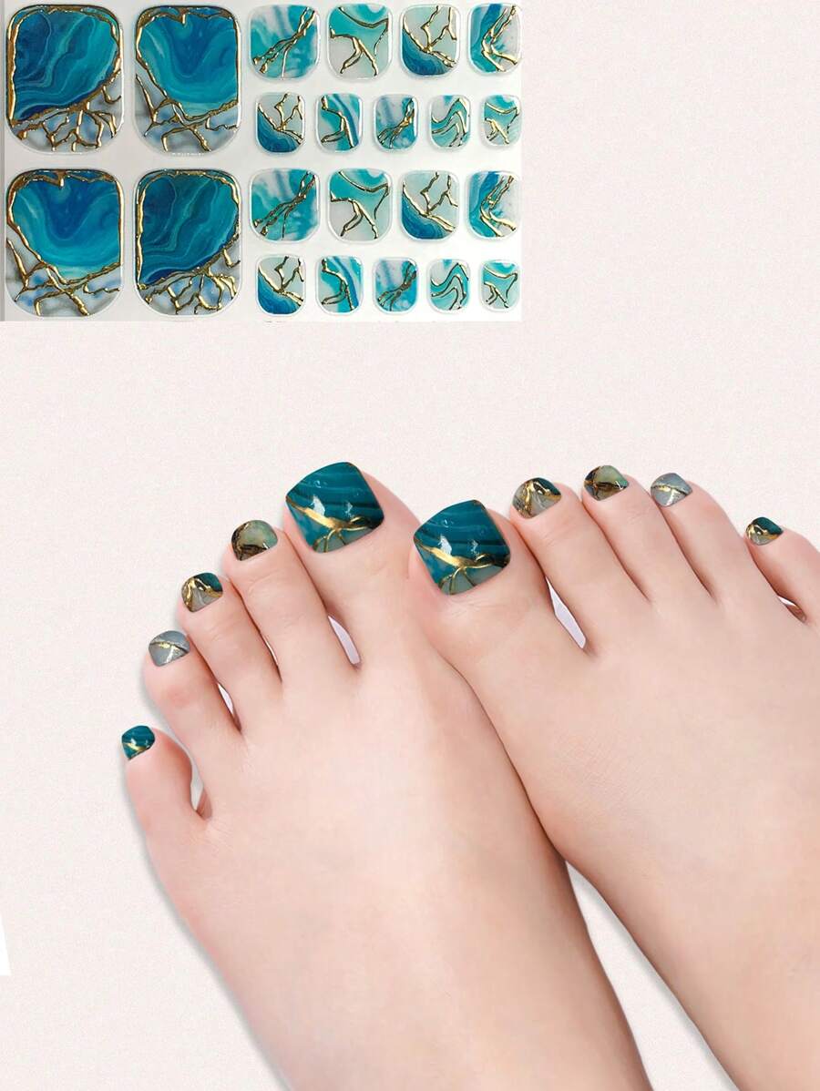 1sheet Marble Pattern Toenail Art Sticker Nail Stickers DIY | SHEIN USA