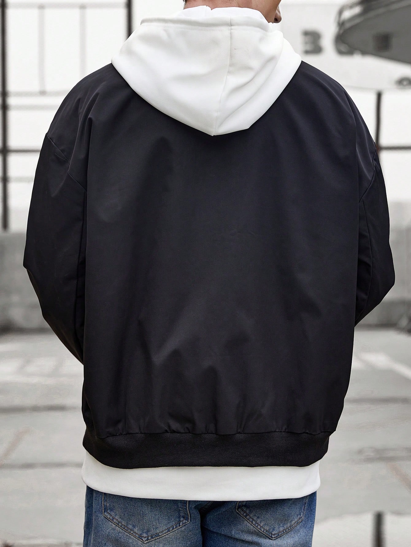 Manfinity EMRG Men's Oversized Letter Graphic Drop Shoulder Jacket, No ...