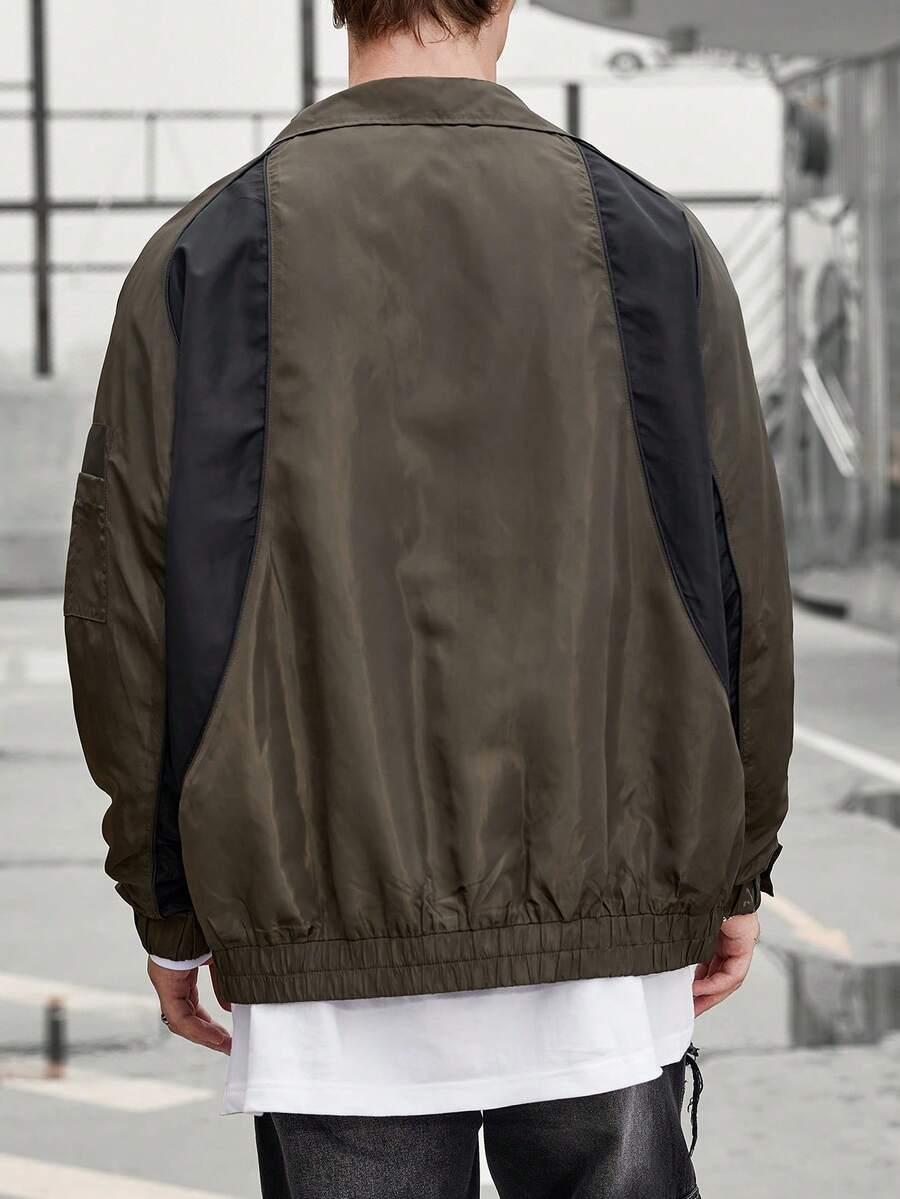 Manfinity Hypemode Men's Oversized Colorblock Raglan Sleeve Zip-Up ...