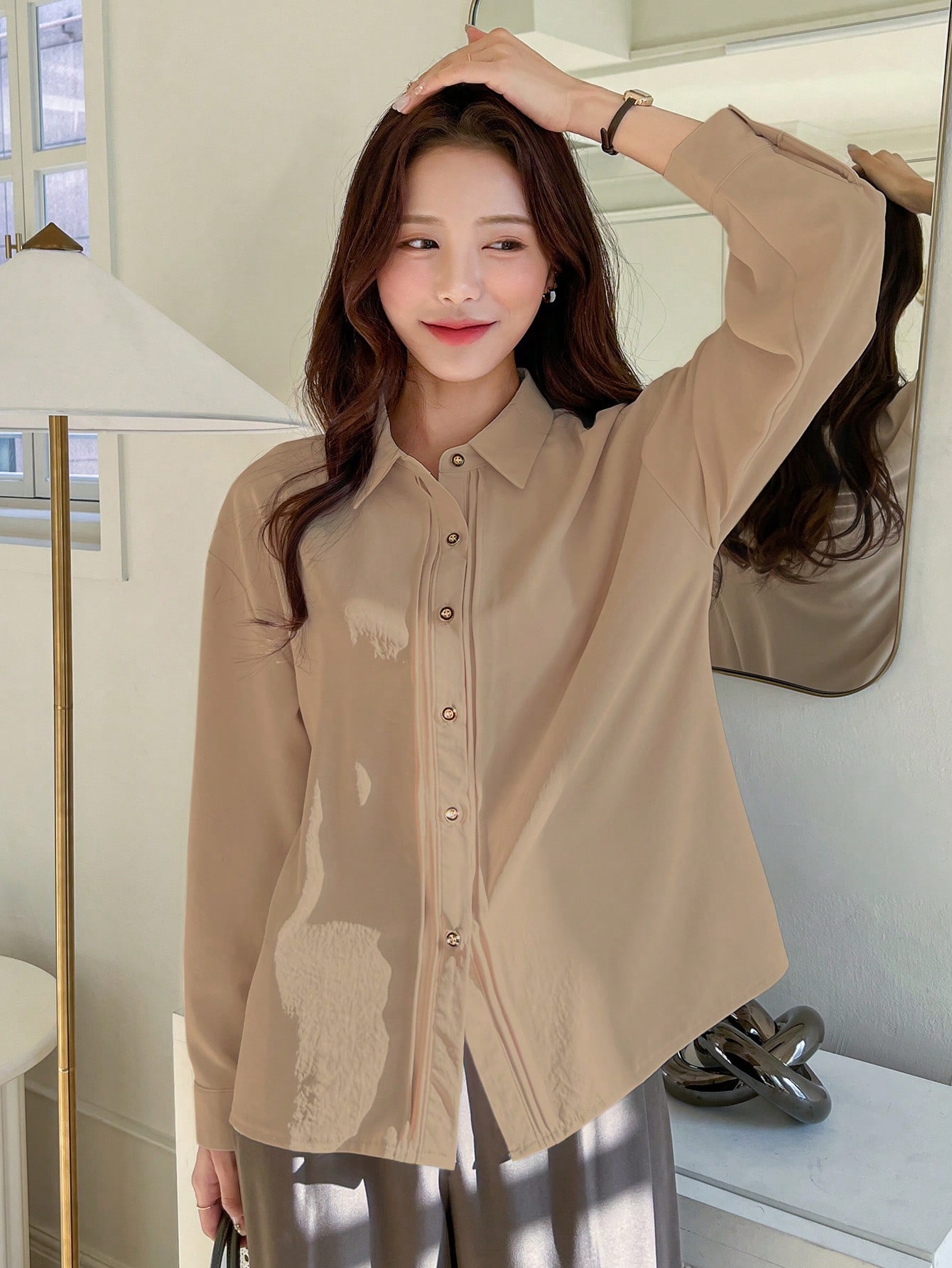 DAZY Solid Button Front Shirt | SHEIN USA
