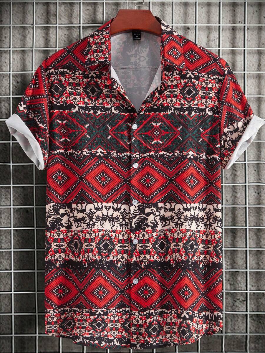 Manfinity RSRT Men Geo Print Shirt | SHEIN USA