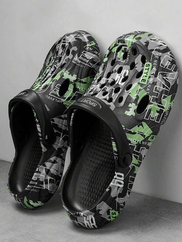 Fashion Vented Clogs For Men, Letter Graphic Two Way Wear Clogs | SHEIN USA