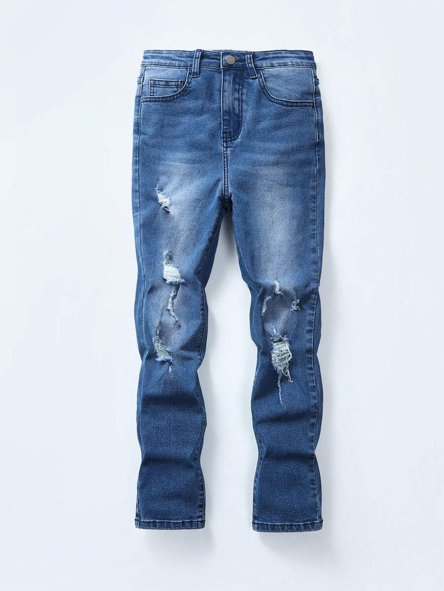 Tween Boy Ripped Cat Whisker Jeans | SHEIN USA