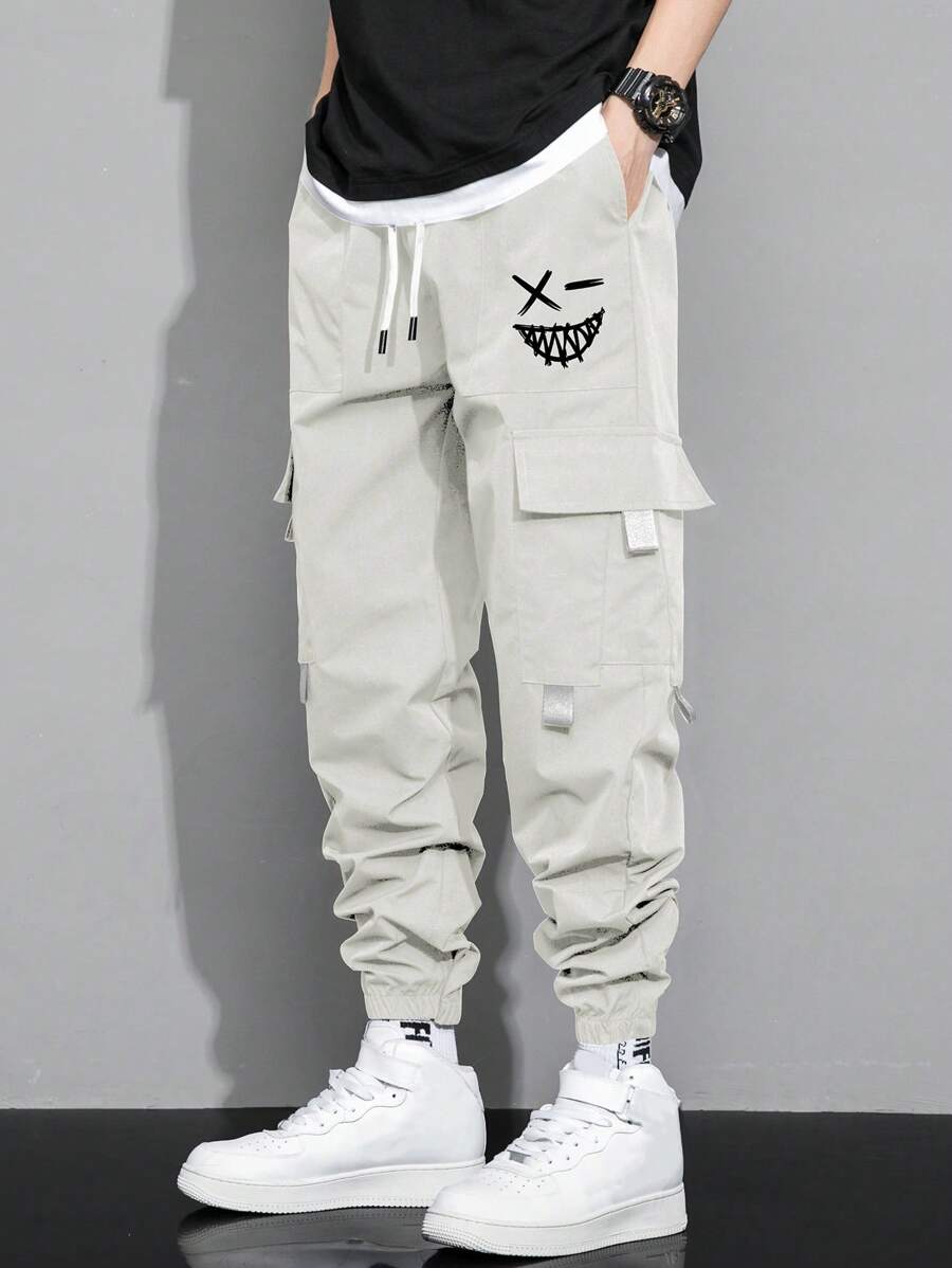 Manfinity Hypemode Calças Cargo Masculinas Solta Com Estampa De ...