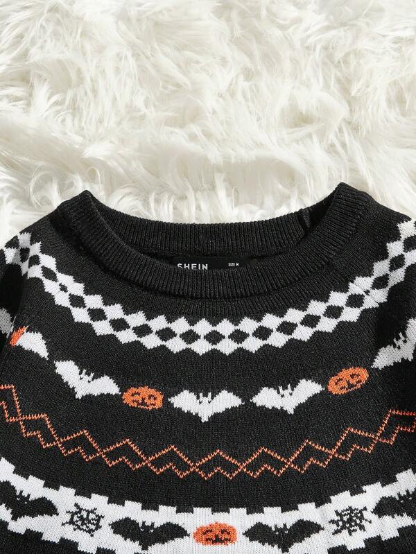 Manfinity Hypemode Men Halloween Pattern Raglan Sleeve Sweater | SHEIN UK