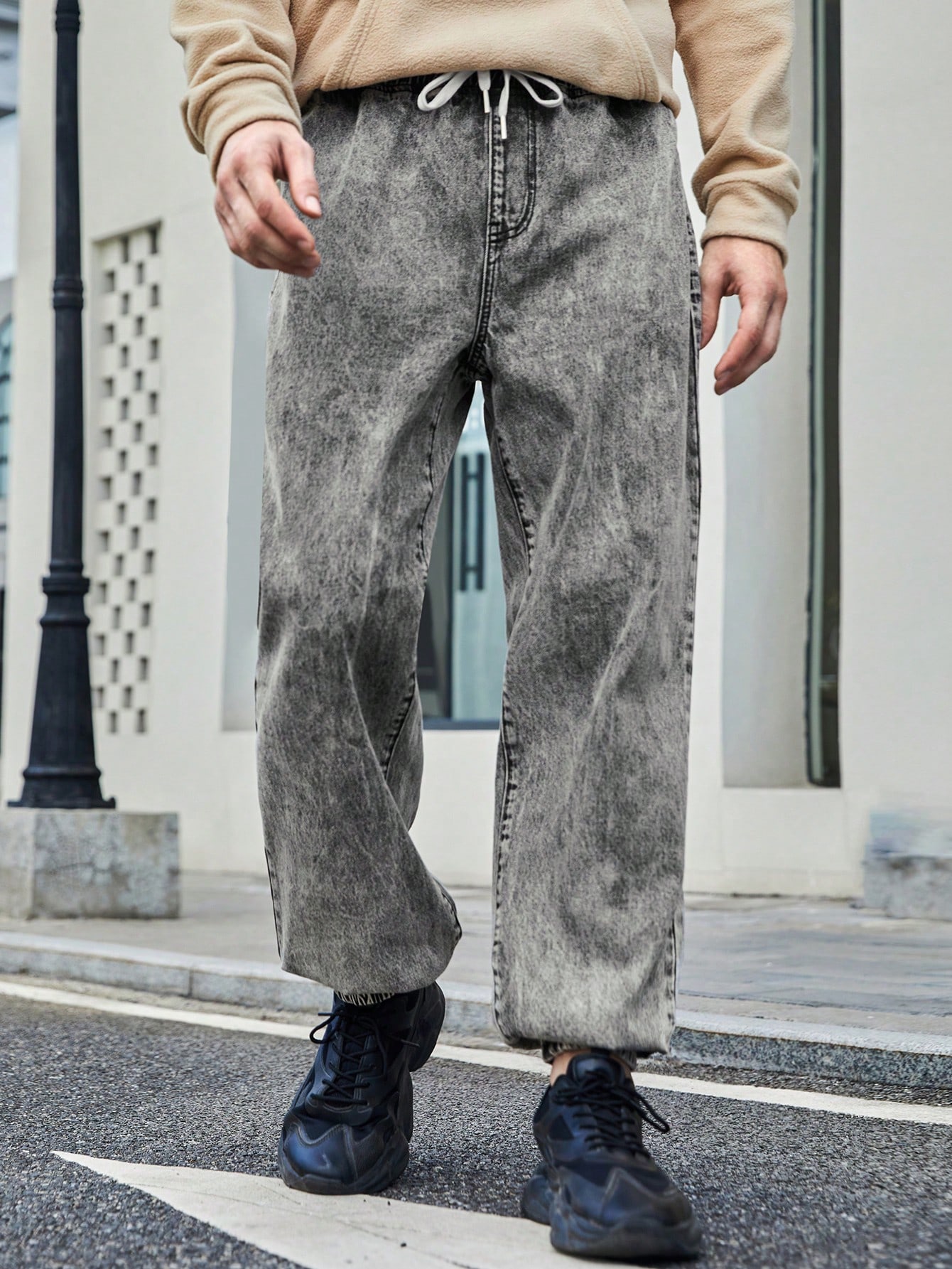 Manfinity EMRG Men Drawstring Waist Jogger Jeans | SHEIN USA