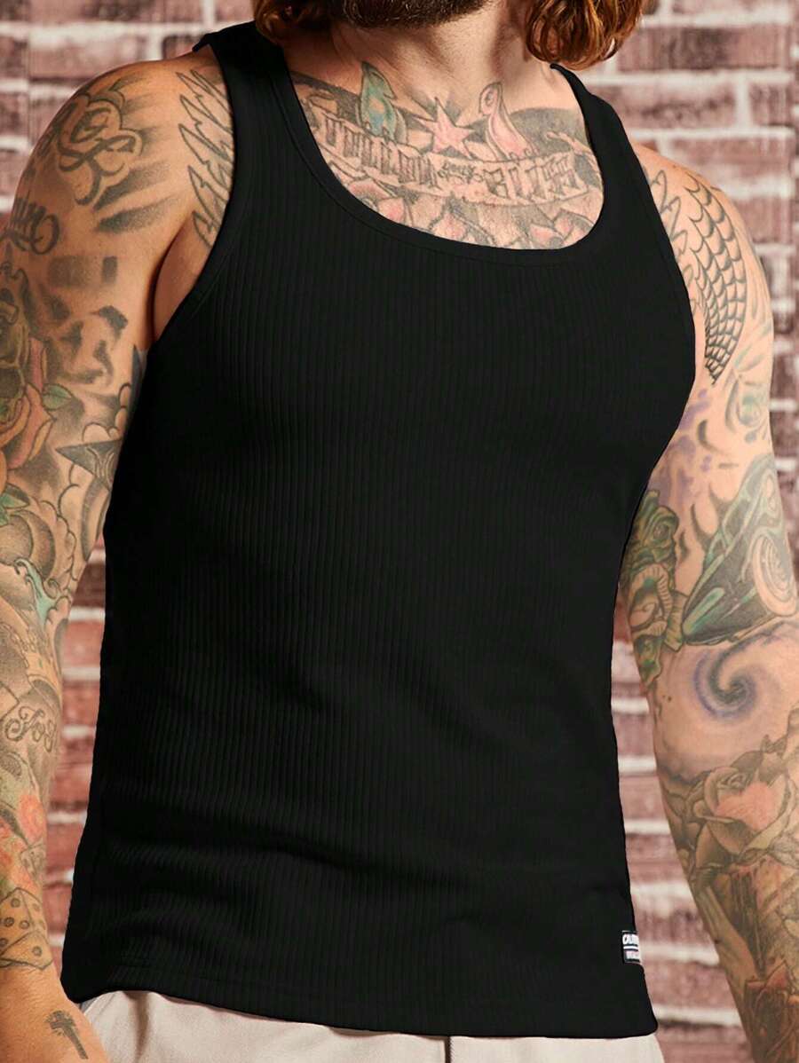 Manfinity VCAY Men Solid Ribbed Knit Tank Top | SHEIN USA