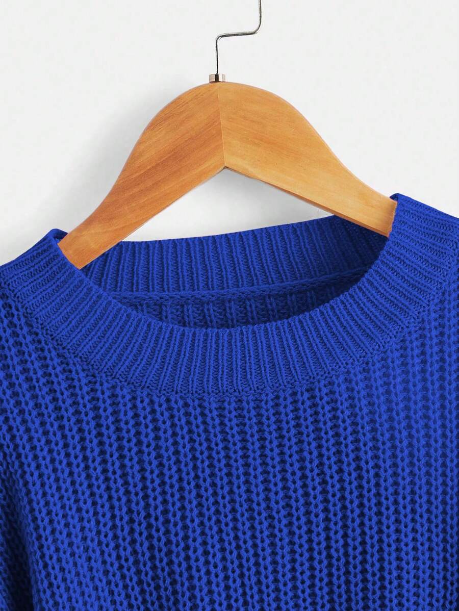 SHEIN Tween Girl Solid Drop Shoulder Sweater | SHEIN USA