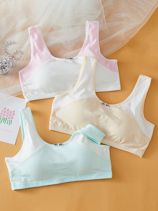 Chica preadolescente 3 piezas Ropa interior de color combinado | Moda ...