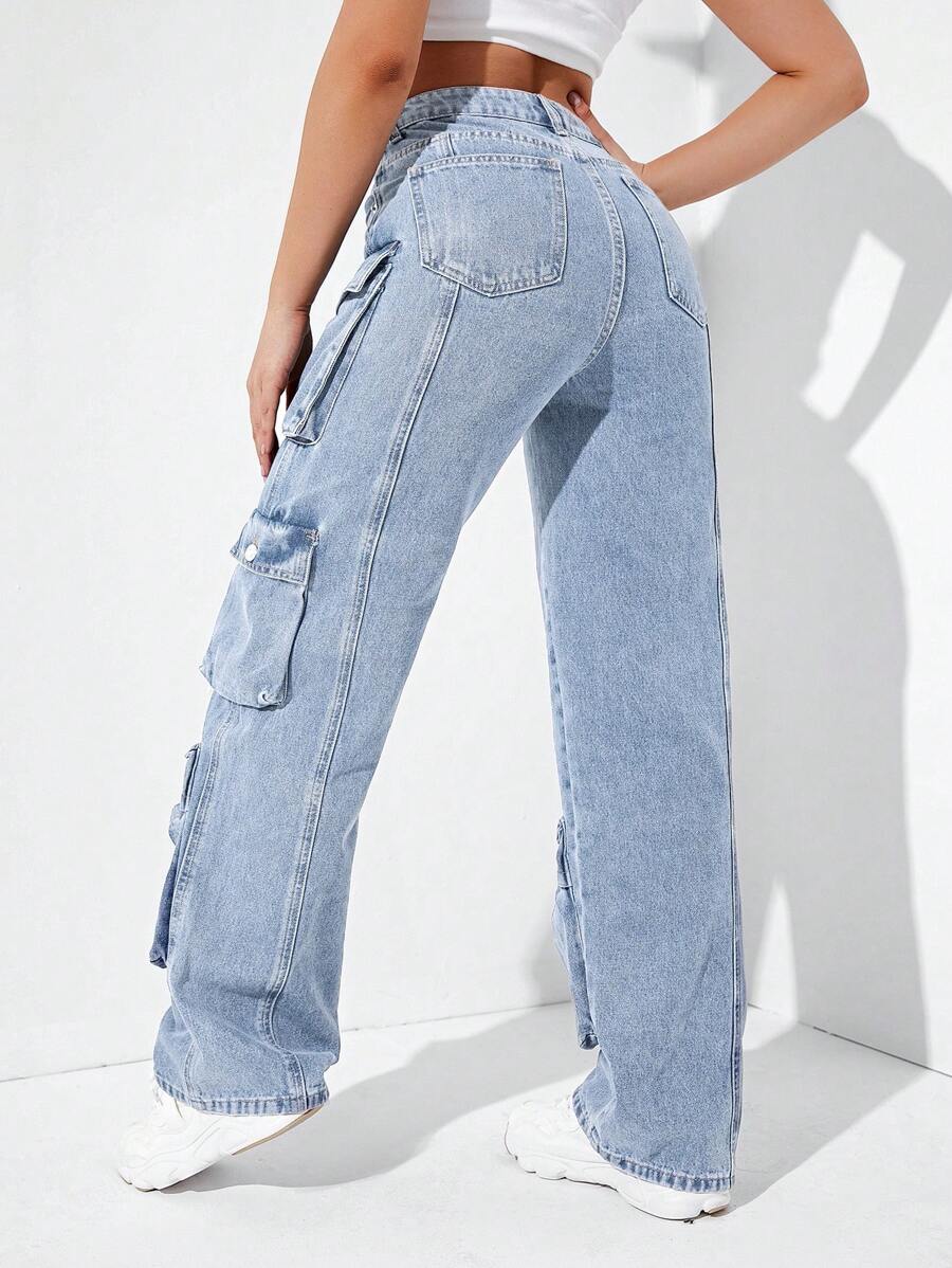 Flap Pocket Cargo Jeans | SHEIN USA