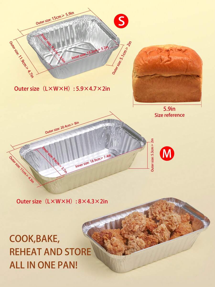 SHEIN Basic living 20 Packs Takeout Trays With Lids,Aluminum Pans - To ...