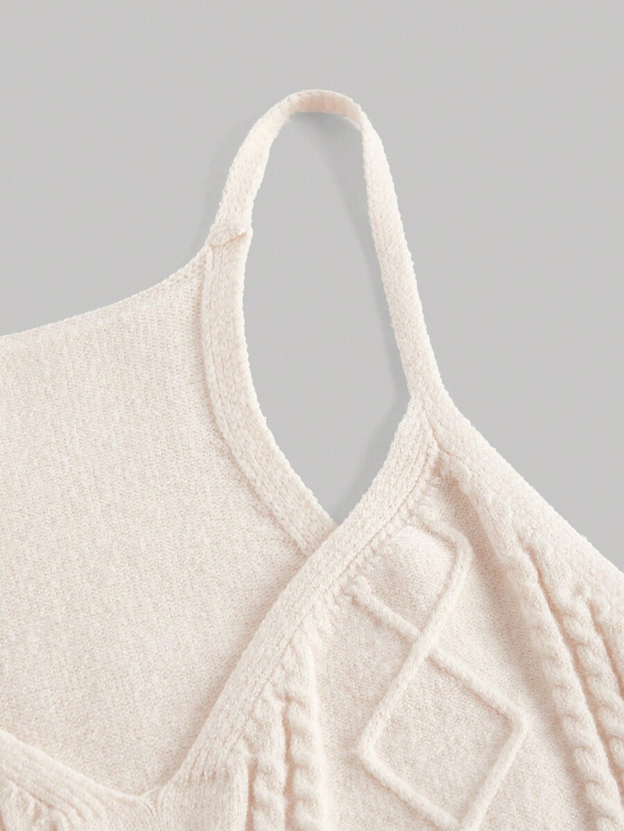 SHEIN MOD Solid Cable Knit Top | SHEIN USA