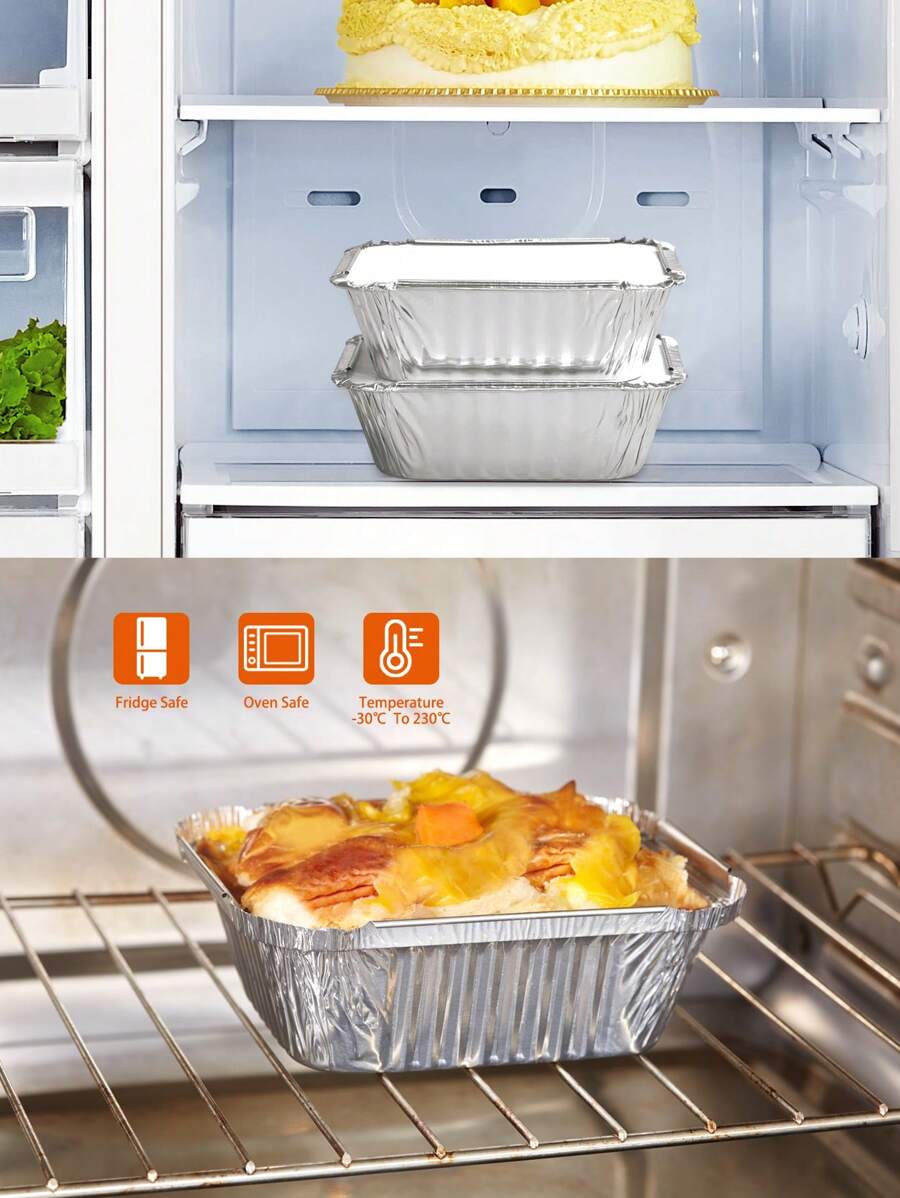 SHEIN Basic living 20 Packs Takeout Trays With Lids,Aluminum Pans - To ...