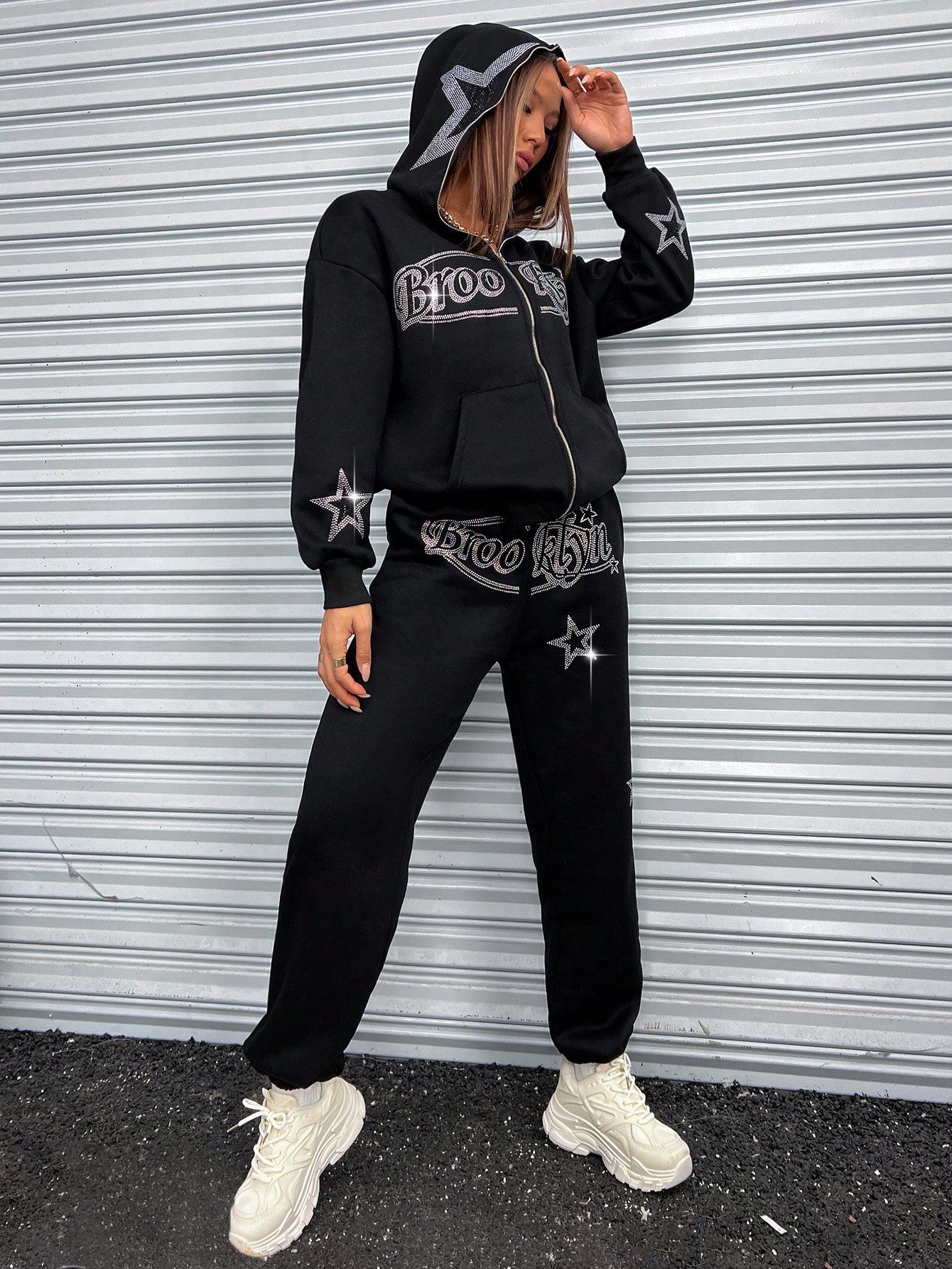 SHEIN Coolane Pantalon De Survêtement & Sweat-Shirt À Capuche Étoile ...