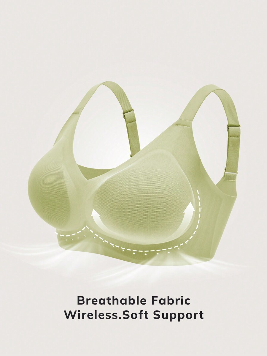 LUVLETTE Plus Dream Curve 2ndSkin Wireless Plunge Lounge Bra | SHEIN USA