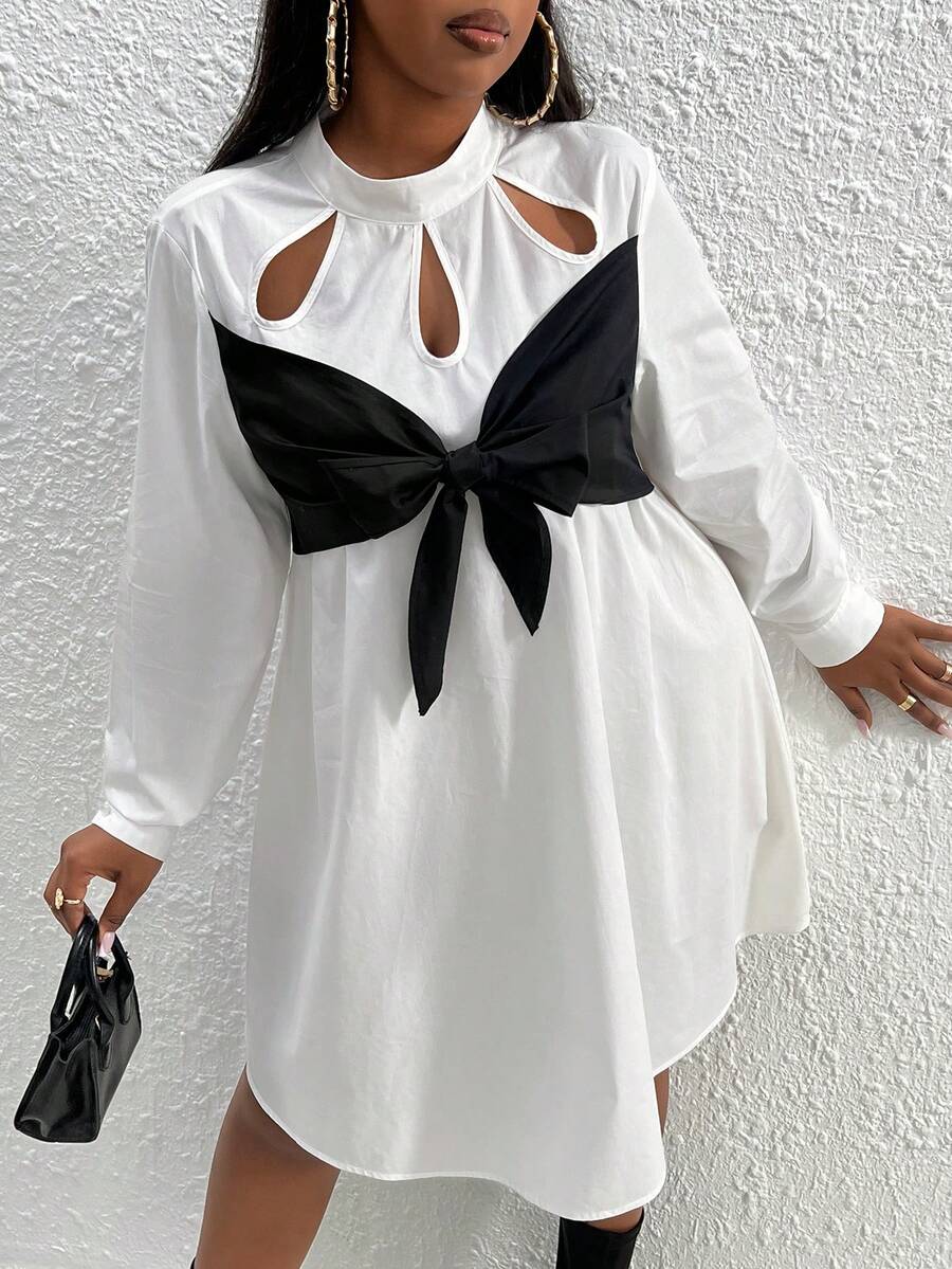 SHEIN Slayr Plus Cut Out Nó Frontal 2 Em 1 Vestido | SHEIN Brasil