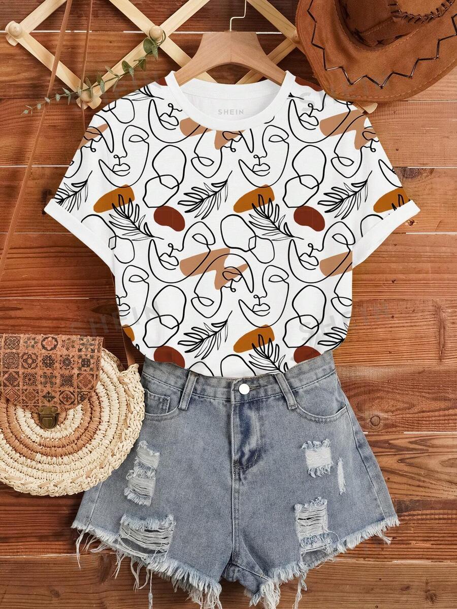 SHEIN LUNE Figure Graphic Tee | SHEIN UK