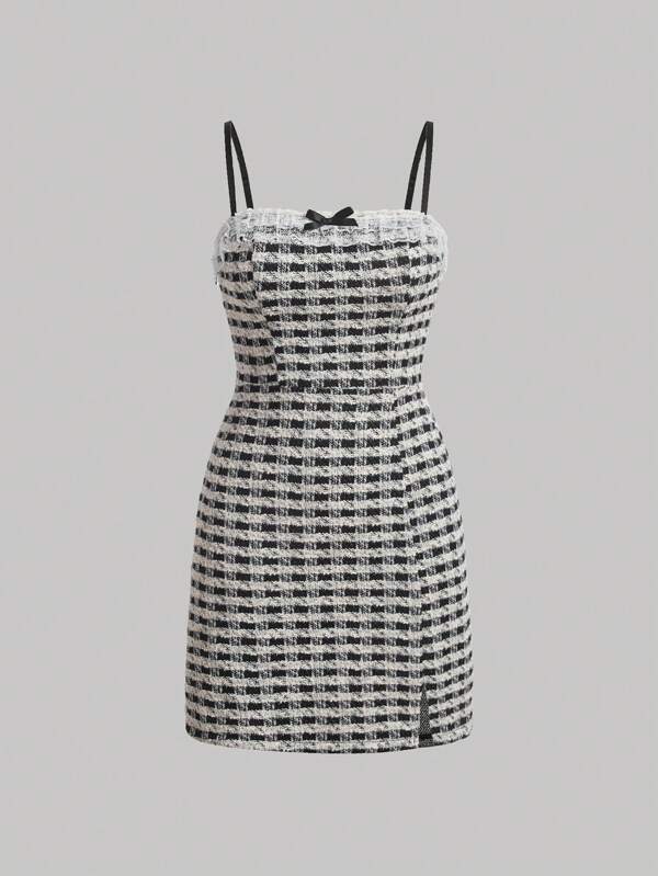 SHEIN MOD Plaid Print Cami Dress Without Blouse | SHEIN USA