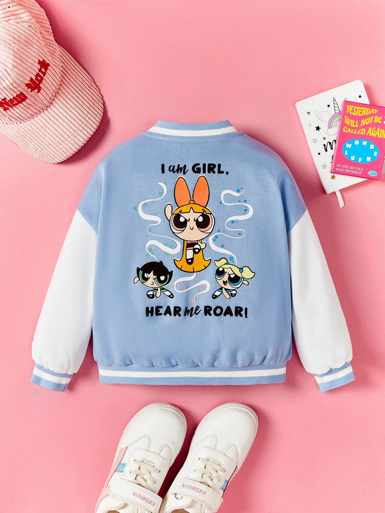 THE POWERPUFF GIRLS X SHEIN Young Girl Figure Graphic Drop Shoulder Two ...