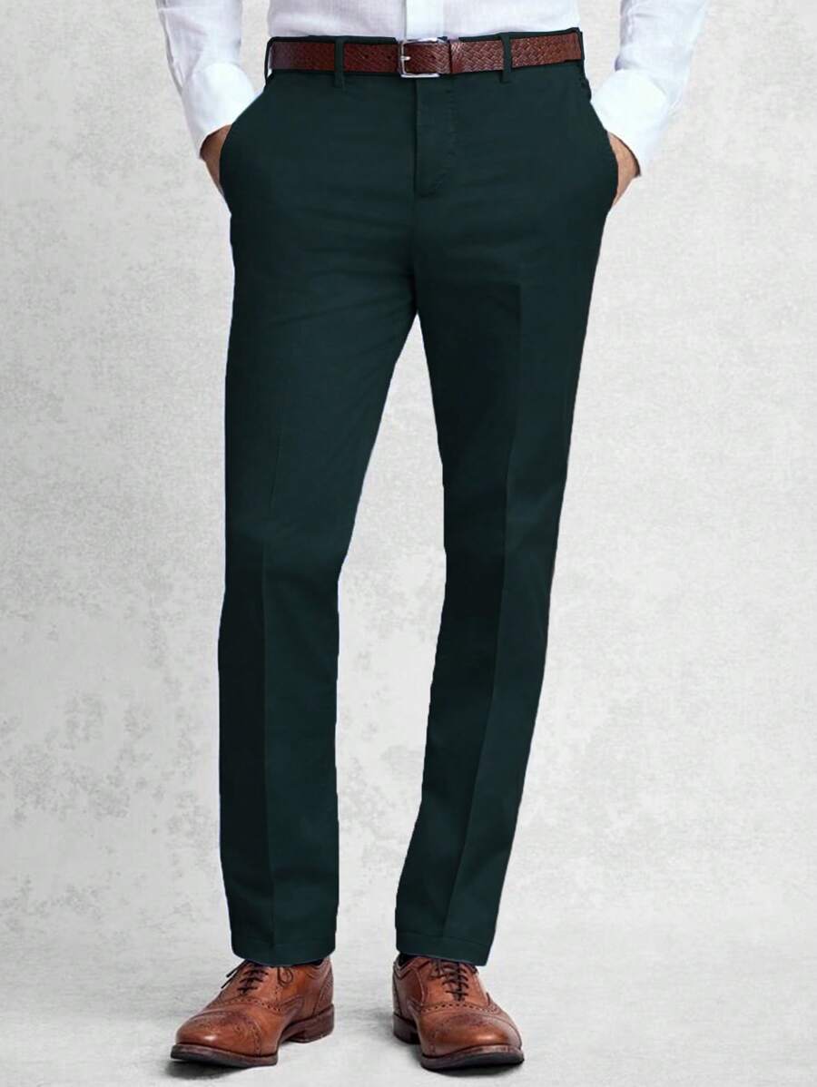 Manfinity Mode Men Solid Slant Pocket Suit Pants Without Belt | SHEIN USA