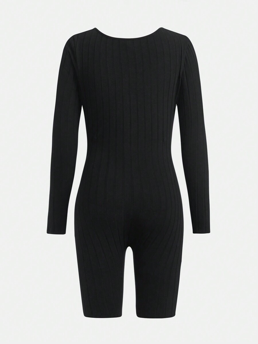 Teen Girl Letter Patched Detail Unitard Romper | SHEIN USA