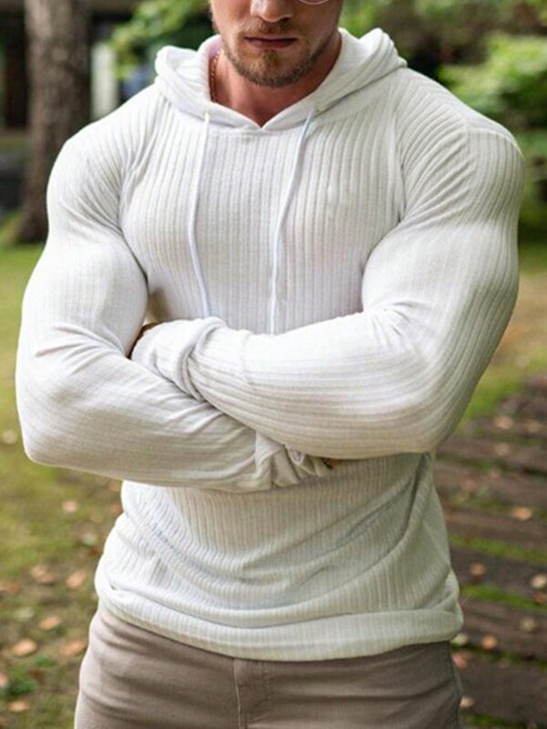 Manfinity Homme Men Solid Drawstring Hooded Sweatshirt | SHEIN USA