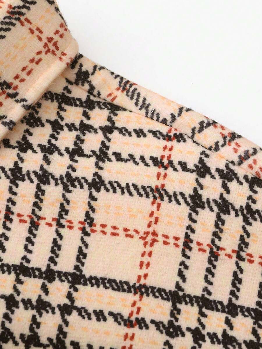 Manfinity Homme Loose Fit Houndstooth Print Drop Shoulder Shacket For ...