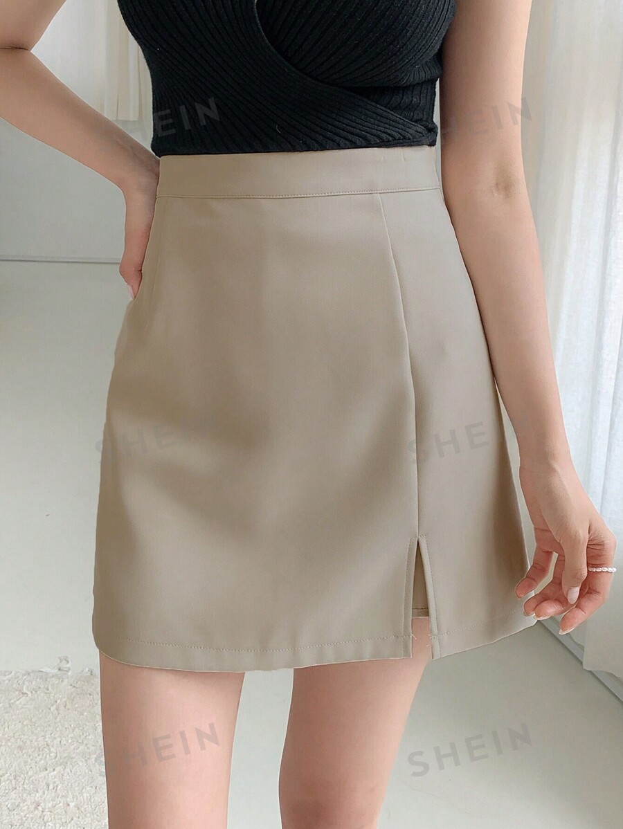 DAZY Solid Split Hem Skort | SHEIN USA