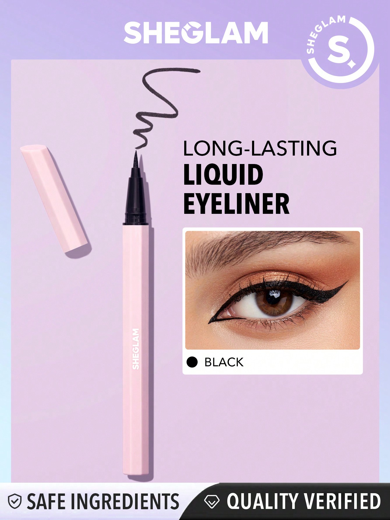 SHEGLAM Eternal Beauty Liquid Eyeliner-Black Waterproof Matte Eyeliner ...
