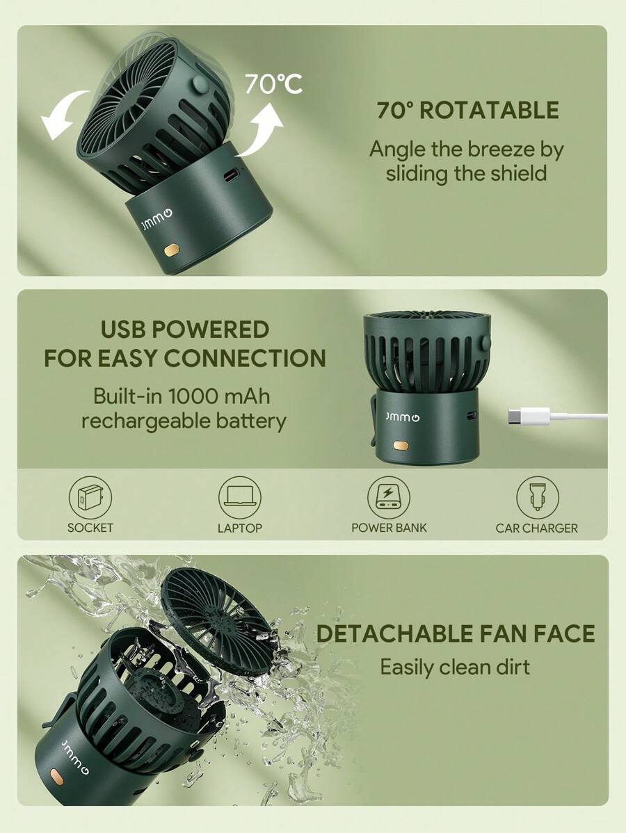 JMMO Personal Desktop Table Fan With Strong Wind,Quiet Operation ...