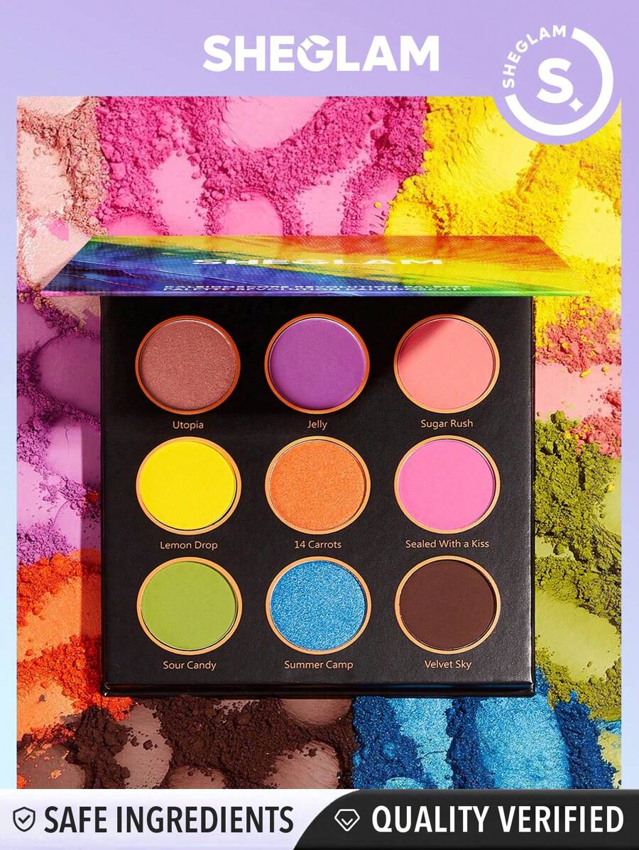 SHEGLAM Rainbow Revolution Palette 9-Clolor Metallic Shimmer Eyeshadow ...