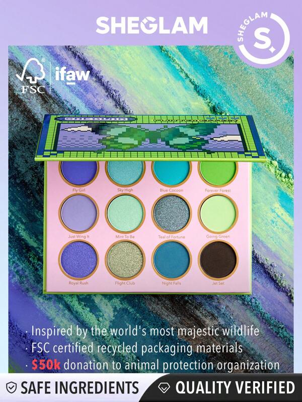 SHEGLAM Flutter Effect Palette 12-Clolor Glitter Matte Eyeshadow ...