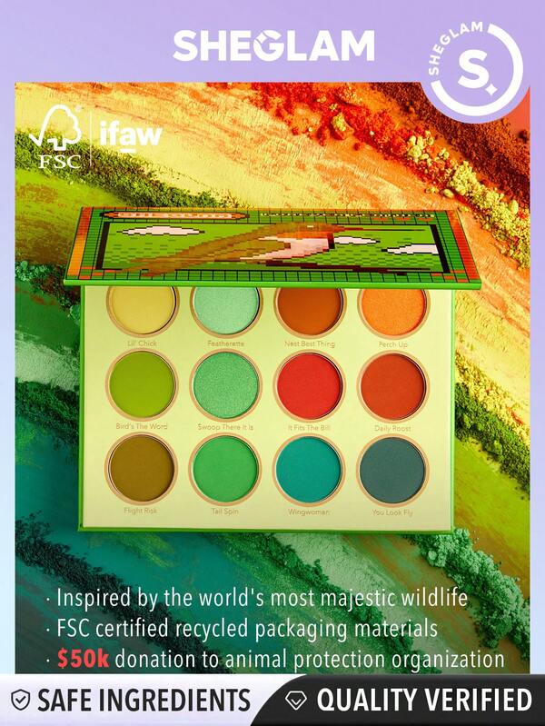 SHEGLAM Forever Feather Palette 12-Clolor Shimmer Matte Eyeshadow ...