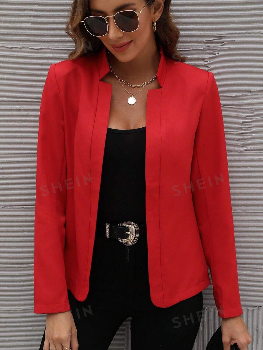 SHEIN LUNE Casual Essential Red Women's Blazer | SHEIN UK