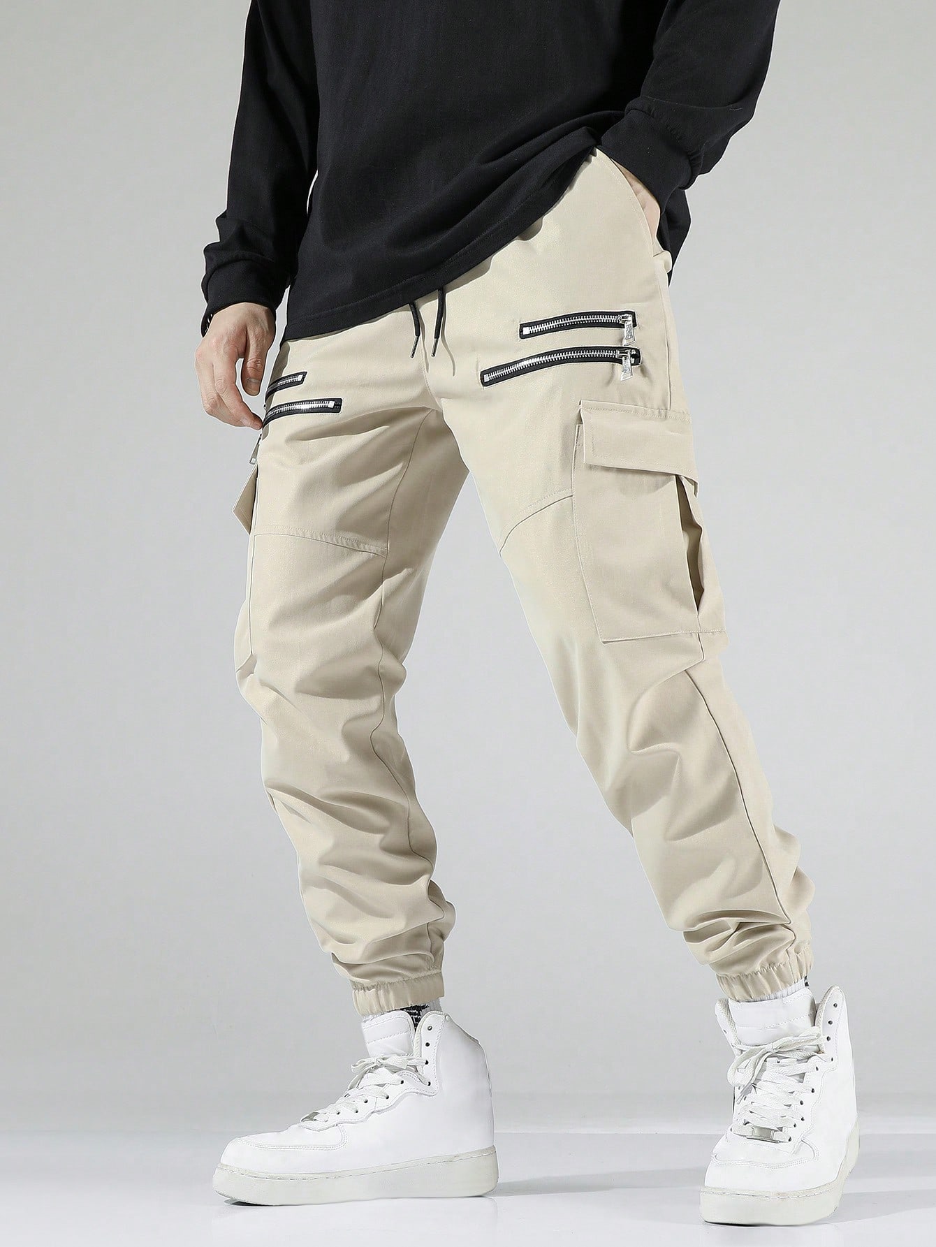 Manfinity EMRG Pantalon Cargo Ample Solide Pour Homme Avec Poches À ...