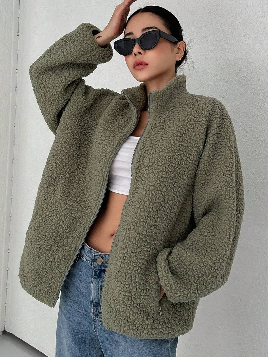DAZY Zip Up Teddy Jacket | SHEIN USA