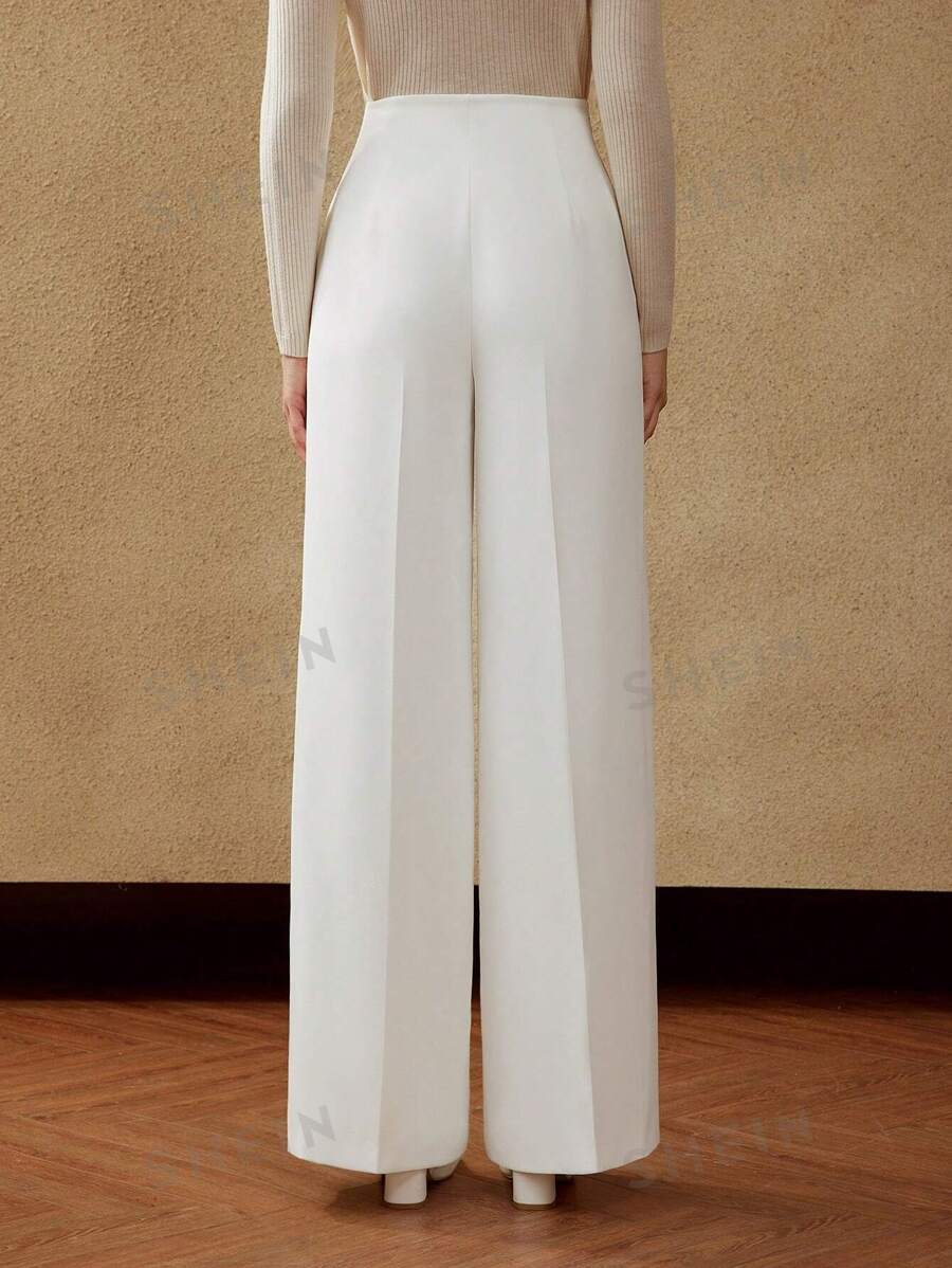 MOTF PREMIUM WIDE BELT DETAIL SUIT PANTS | SHEIN USA