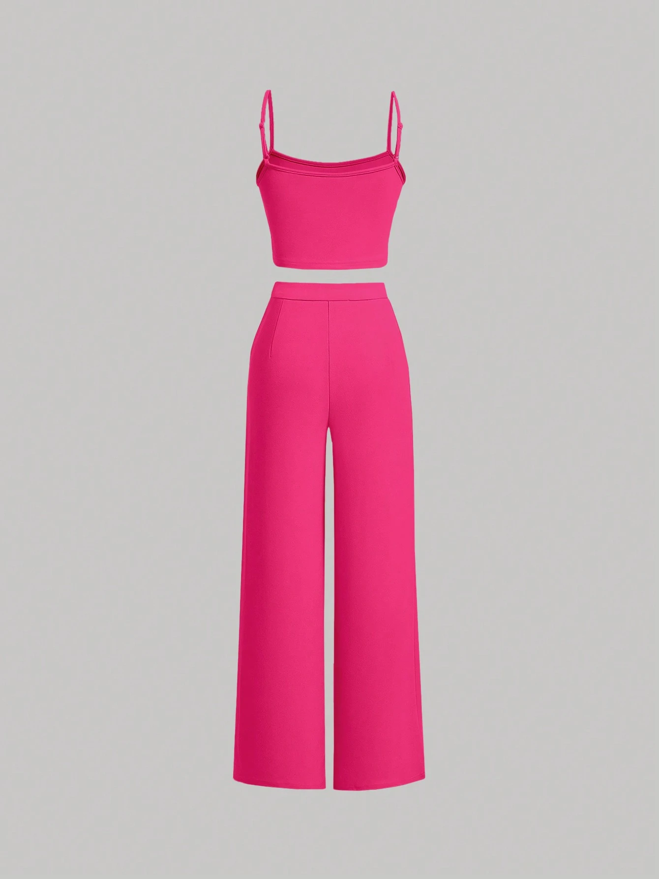 Shein Mod Solid Cami Top And Wide Leg Pants Shein Usa