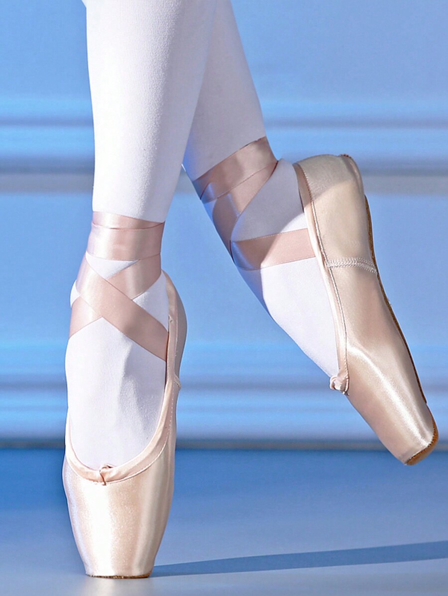 Ladies' Fashionable & Elegant Pink Satin Toe Pointe Ballet Shoes for ...