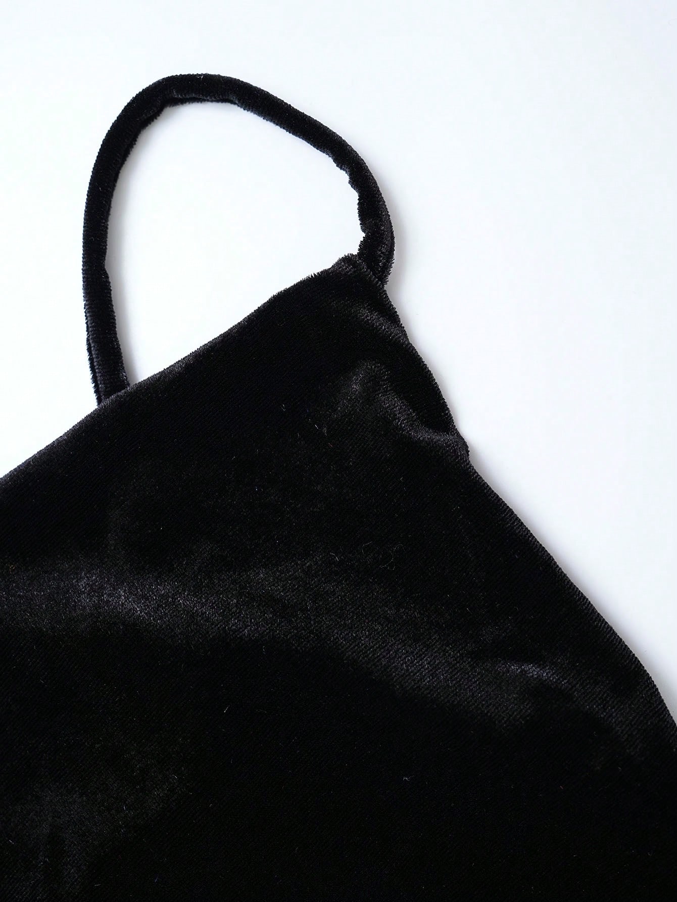 Draped Collar Mermaid Hem Velvet Cami Dress | SHEIN USA