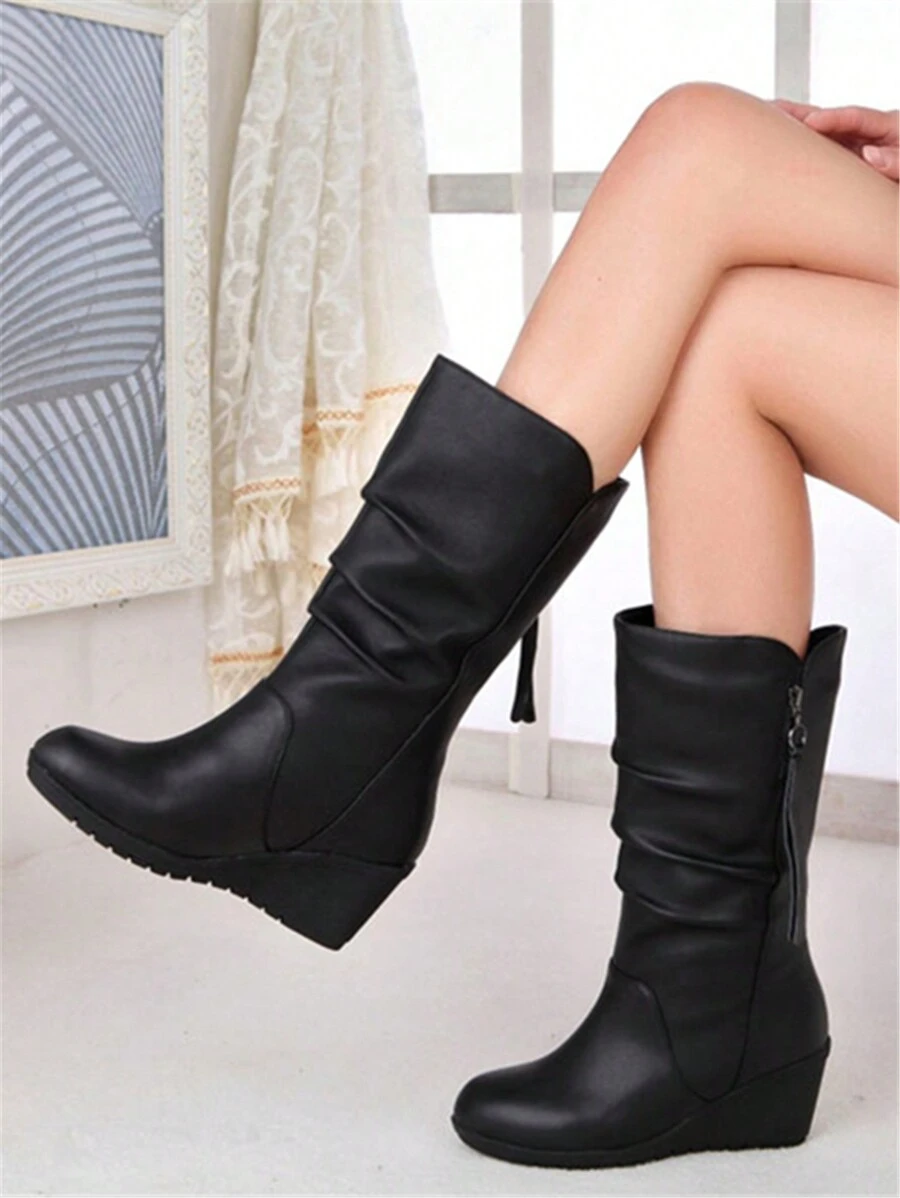 Botas De Tacón De Cuña Y Plataforma Con Flecos Y Borlas Para Mujeres ...