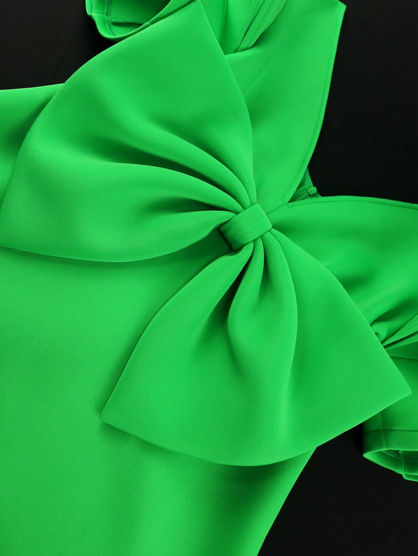 Plus Big Bow Front Exaggerated Ruffle Trim Dress | SHEIN USA