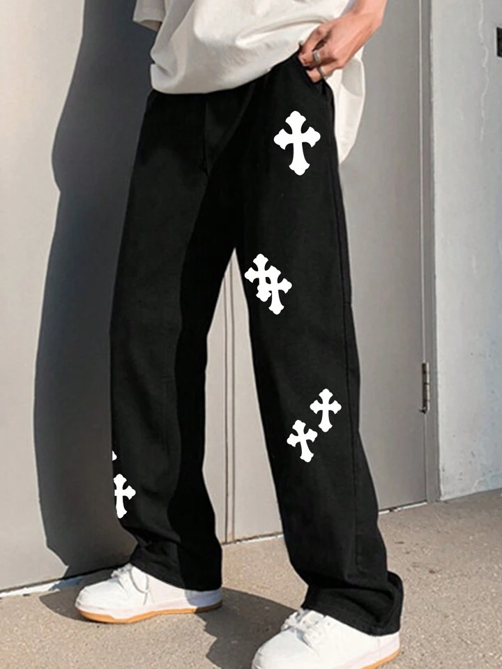 Cross Print Pants