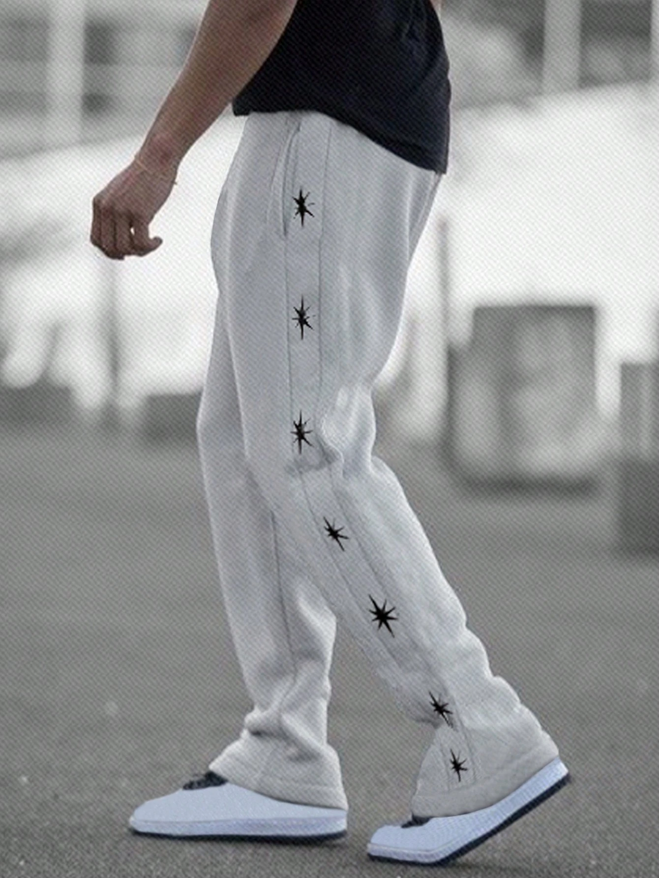 Manfinity Hypemode Loose-Fit Men's Star Print Drawstring Waist Sweatpants | SHEIN USA